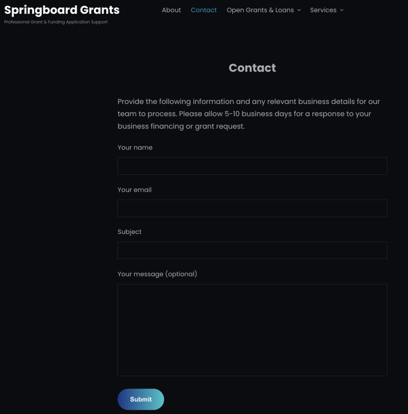 SEO & Web Performance Migration - SpringBoard Grants by lionEater™